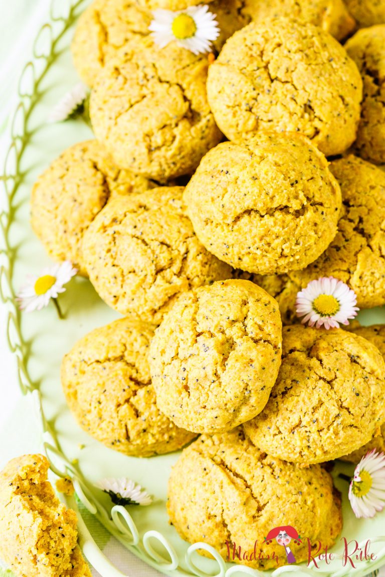 Zitronen-Vollkorn-Cookies mit Mohn und Polenta - Madam Rote Rübe