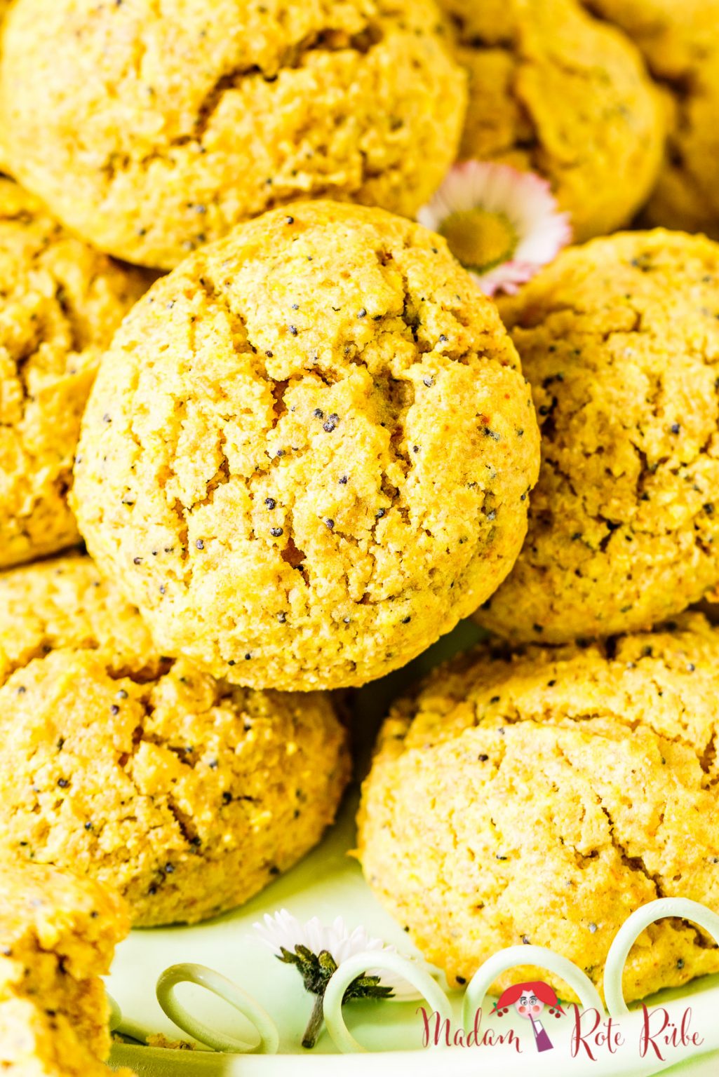 Zitronen-Vollkorn-Cookies mit Mohn und Polenta - Madam Rote Rübe